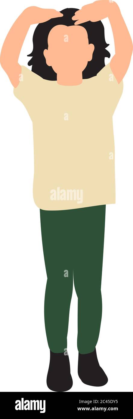 child girl dancing, without a face, in a flat style Stock Vector Image ...