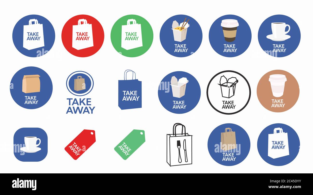 Vector Isolated Set of Take Away Icons Stock Vector Image & Art - Alamy