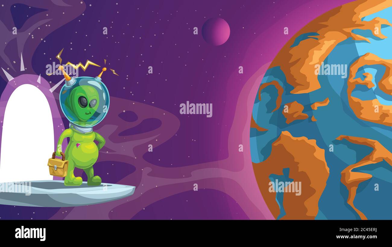 Cartoon illustration funny alien martian hi-res stock photography and ...