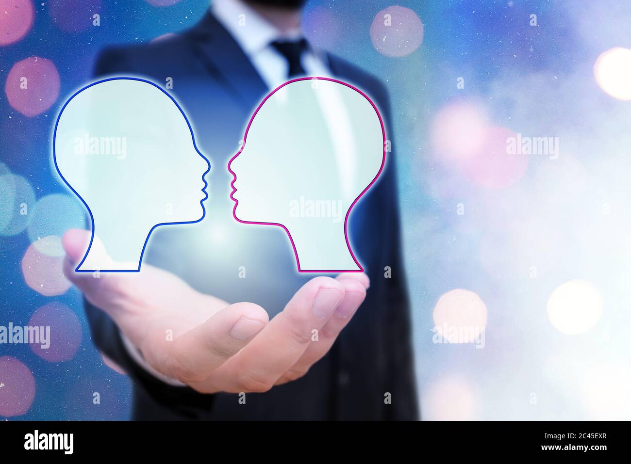 Competitiveness Symbol In Diverging Opposite Views Business Choice ...