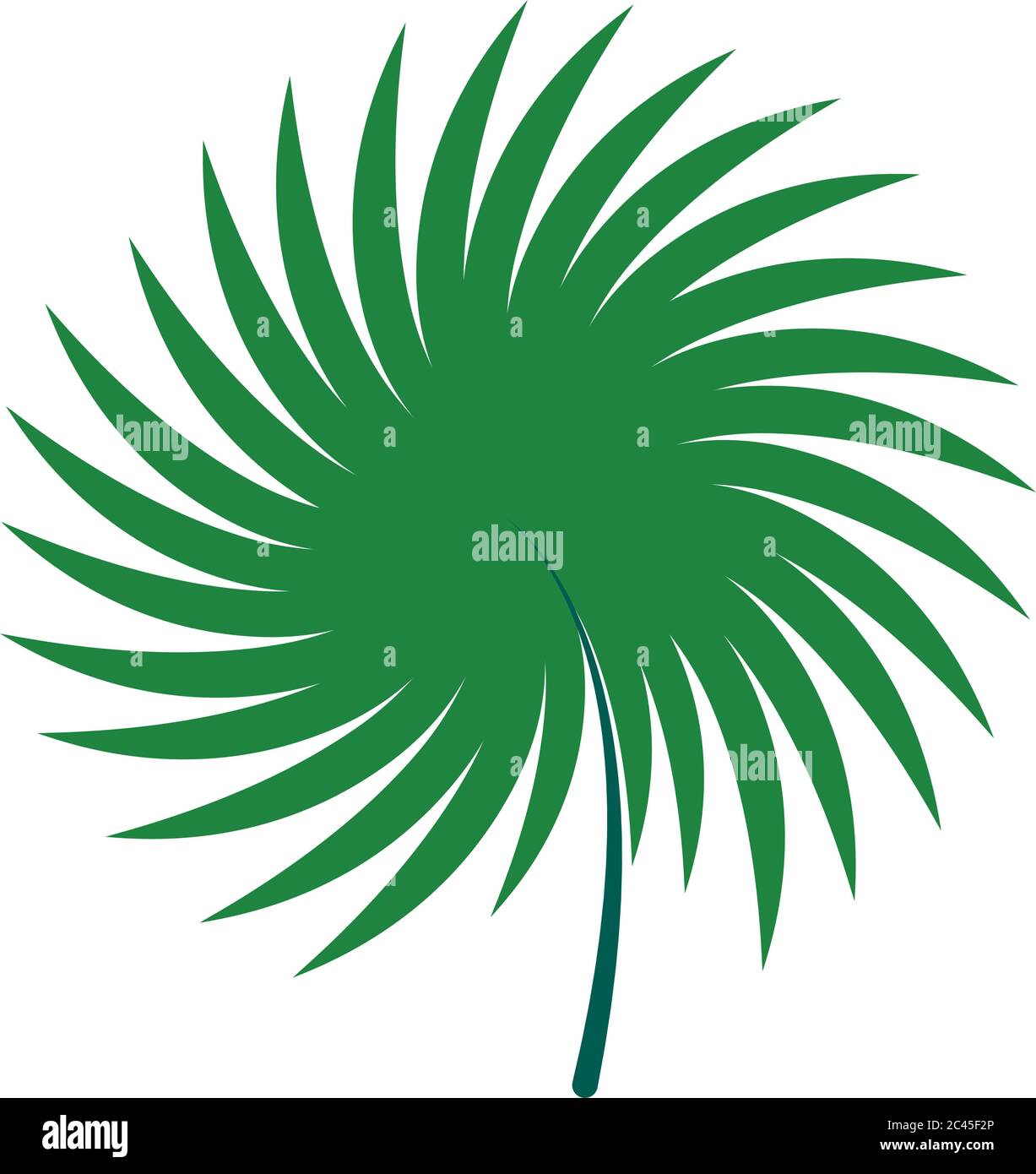 tropical fan leaf icon over white background, flat style, vector ...