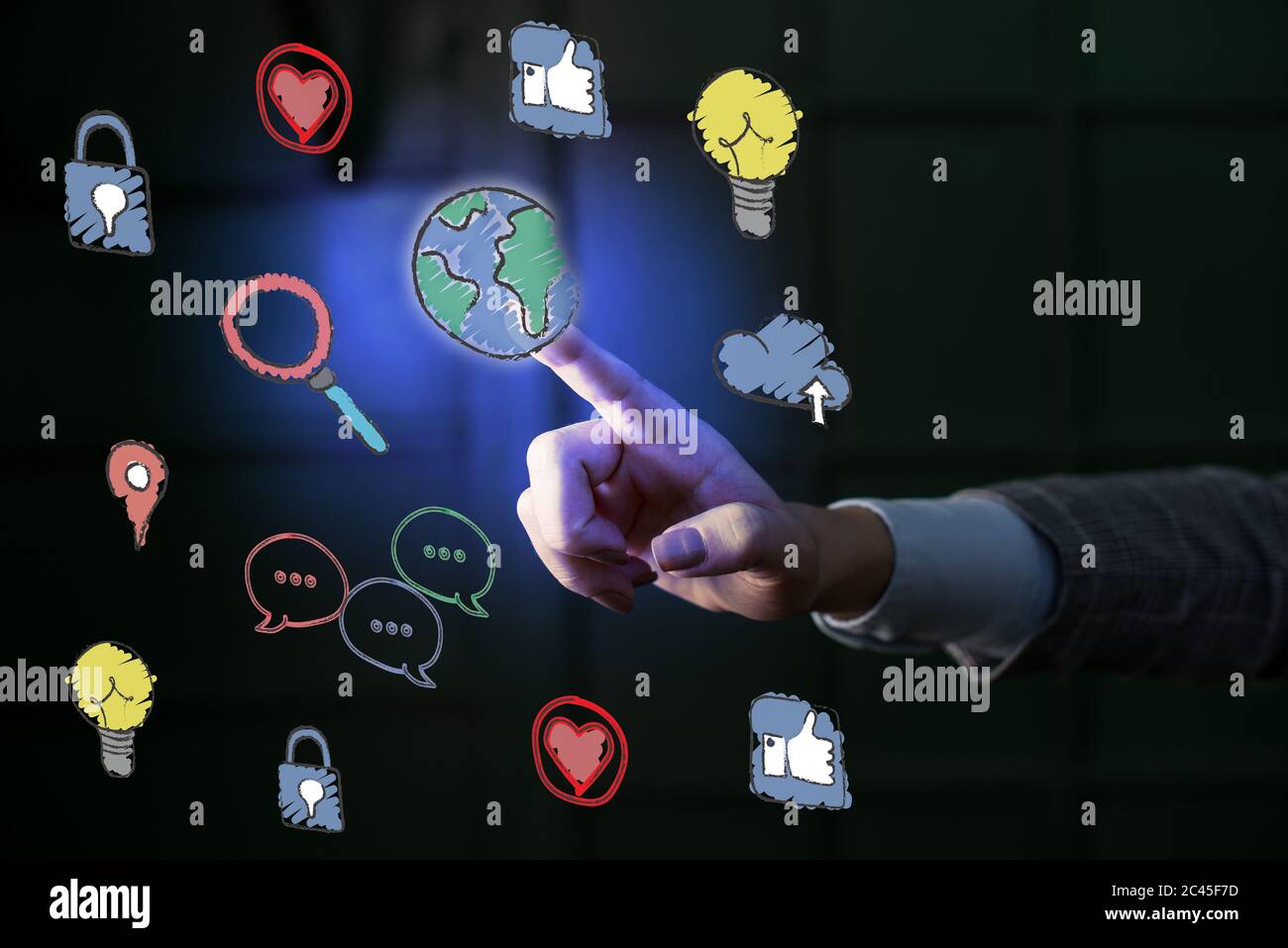 Free Sketch Of Digital Technology Information With Infographic Element ...