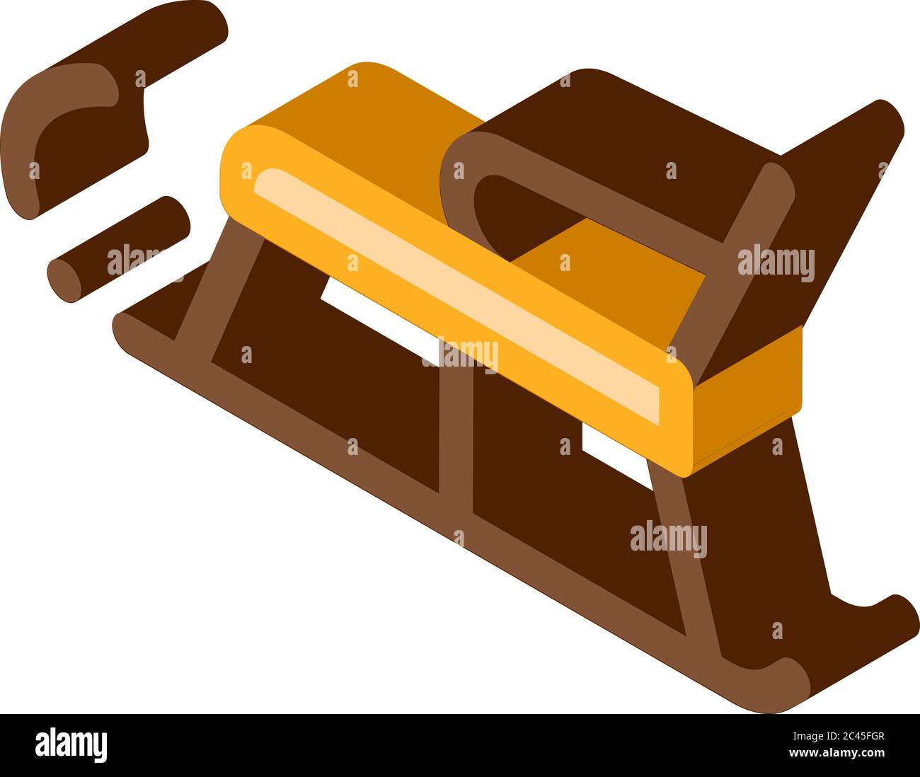 sled snow transport isometric icon vector illustration Stock Vector ...
