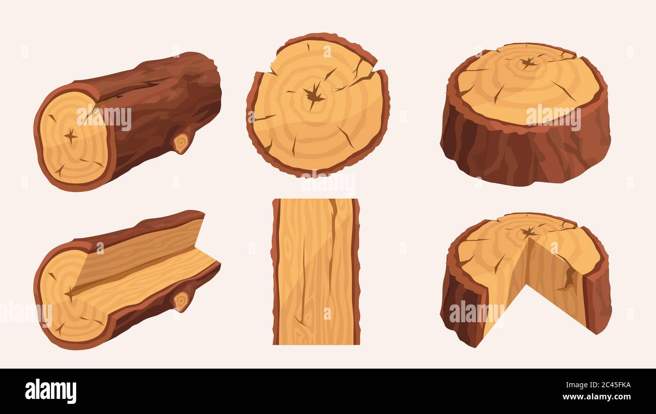 Natural wooden logs round Stock Vector Images - Alamy