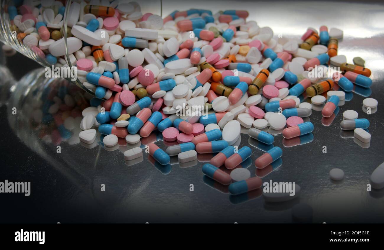 Colorful pill mix Stock Photo - Alamy