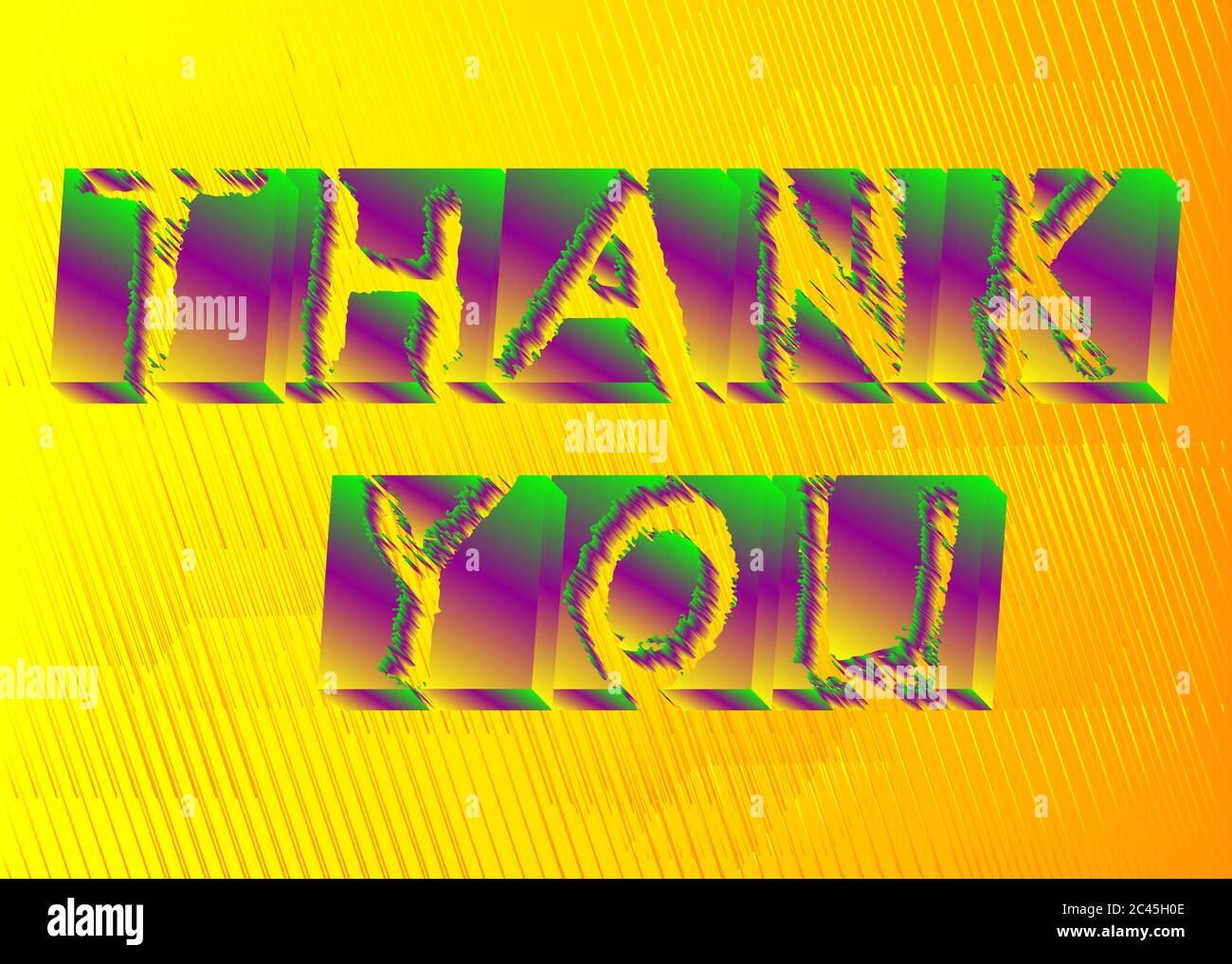 Abstract Thank You text. Vector illustrated grungy style word on ...
