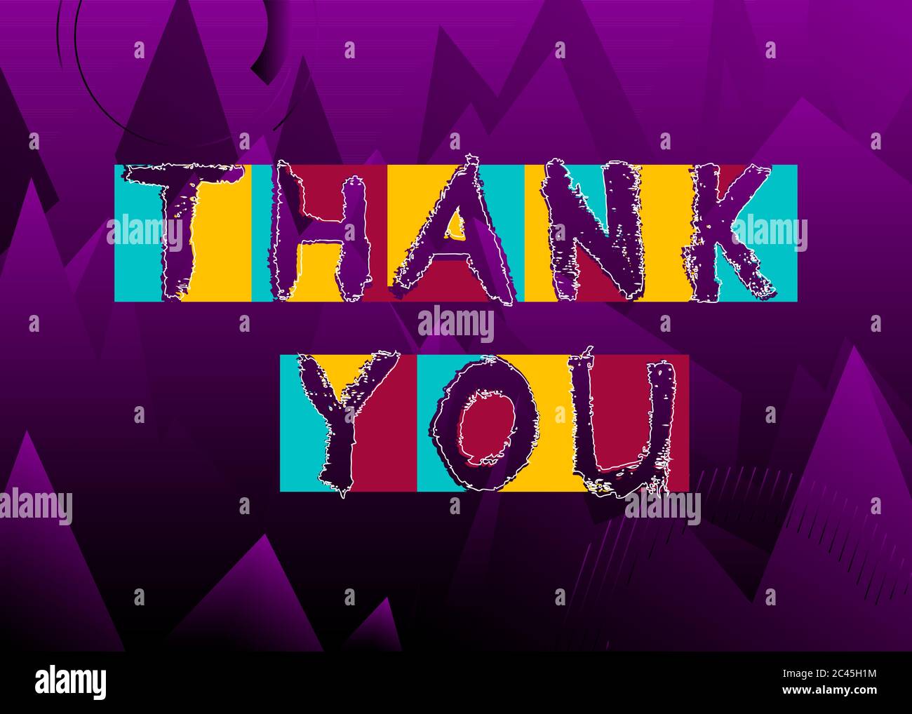 Abstract Thank You text. Vector illustrated grungy style word on ...