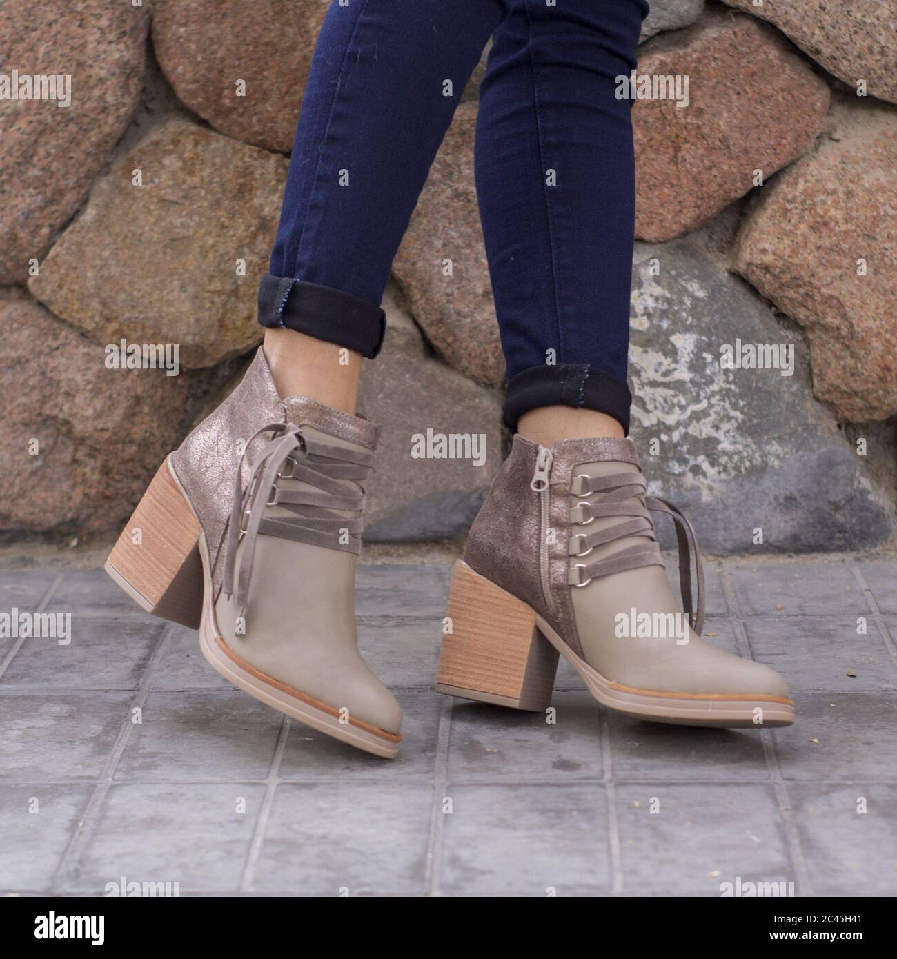 Light brown high heels hi-res stock photography and images - Alamy