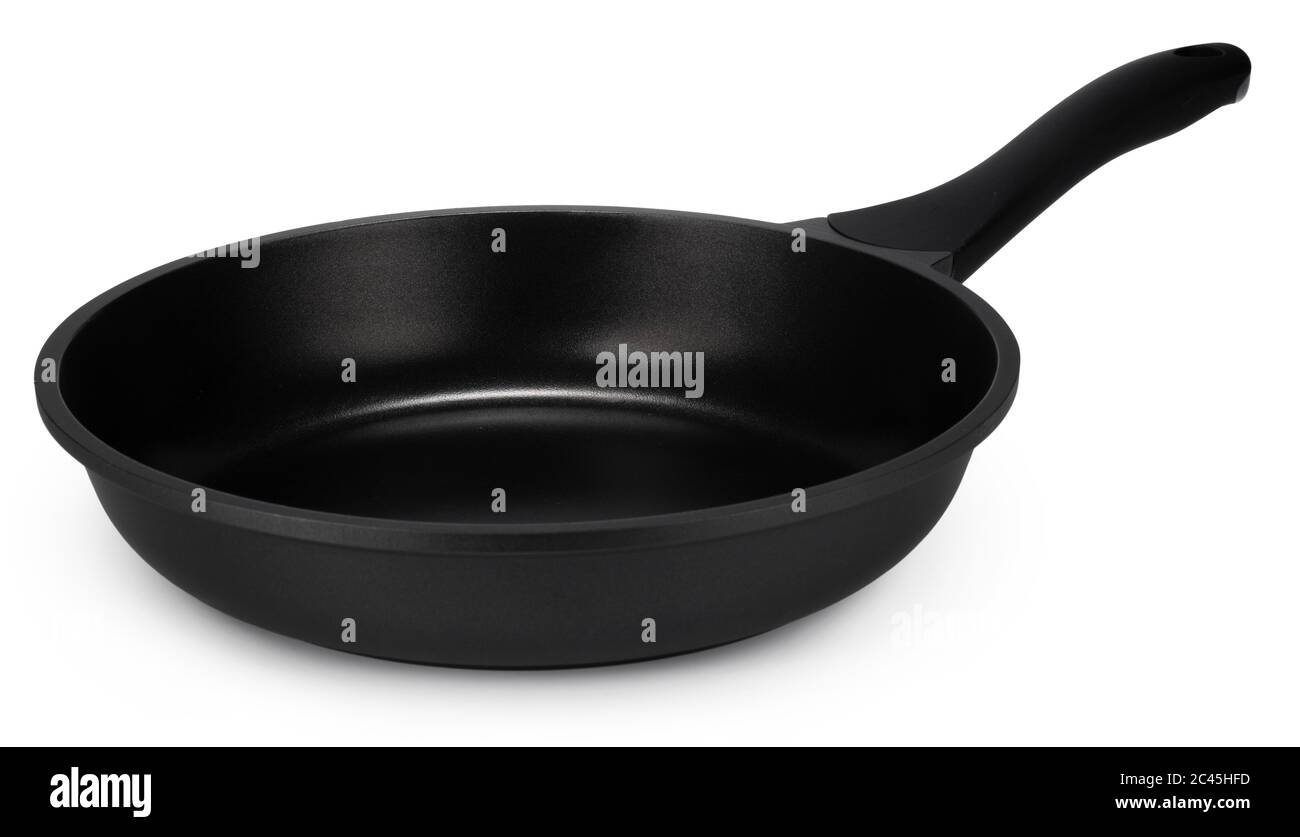 New black frying pan isolated on white background Stock Photo - Alamy