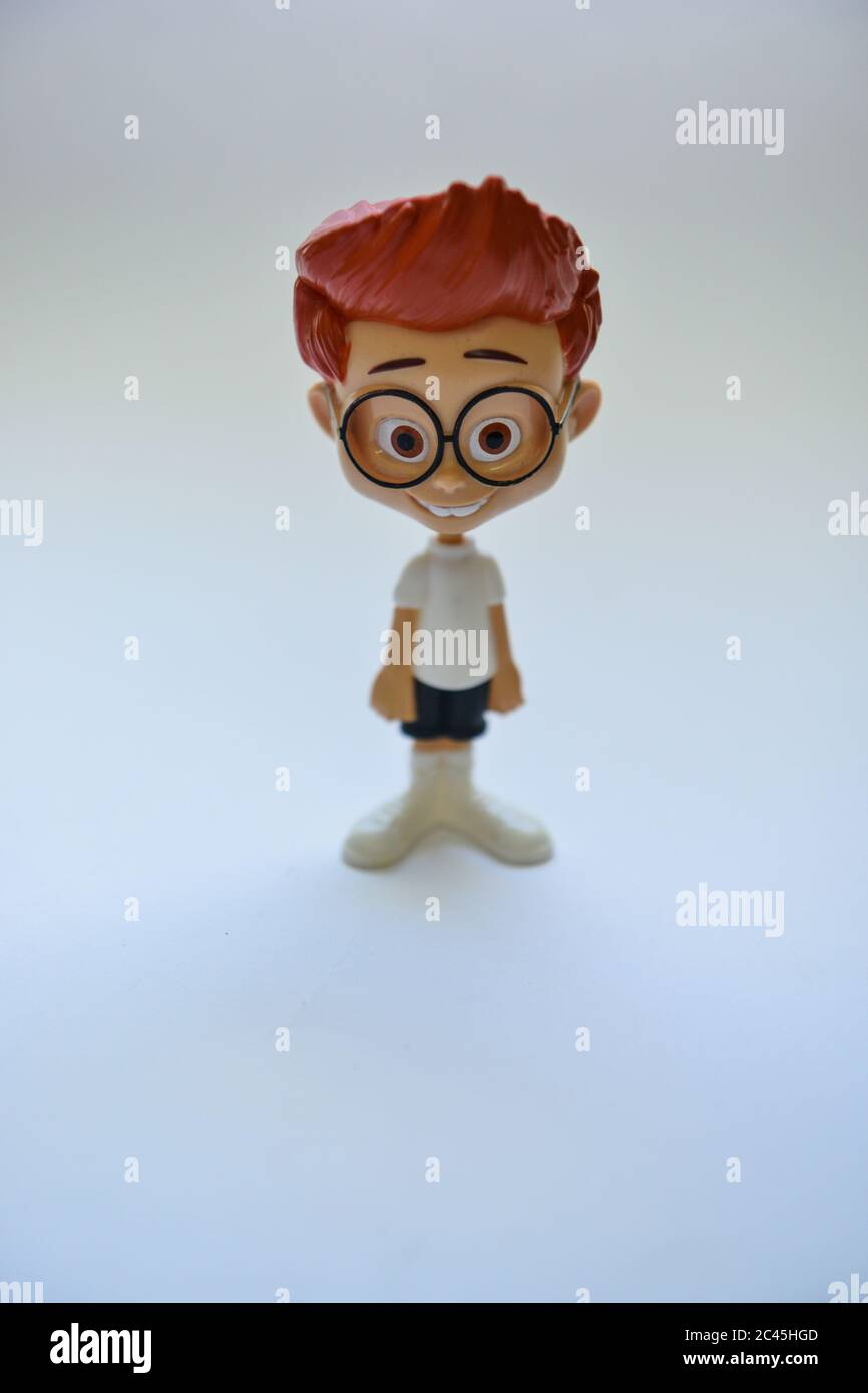 Cool boy Cartoon with Qatari currency on white background Stock Photo ...