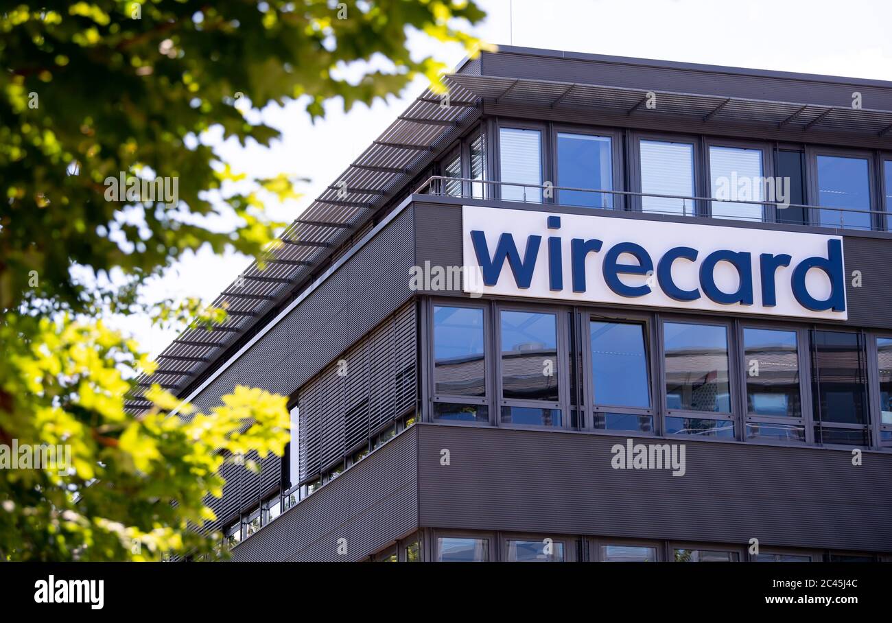 Aschheim, Germany. 24th June, 2020. The Wirecard logo can be seen at ...