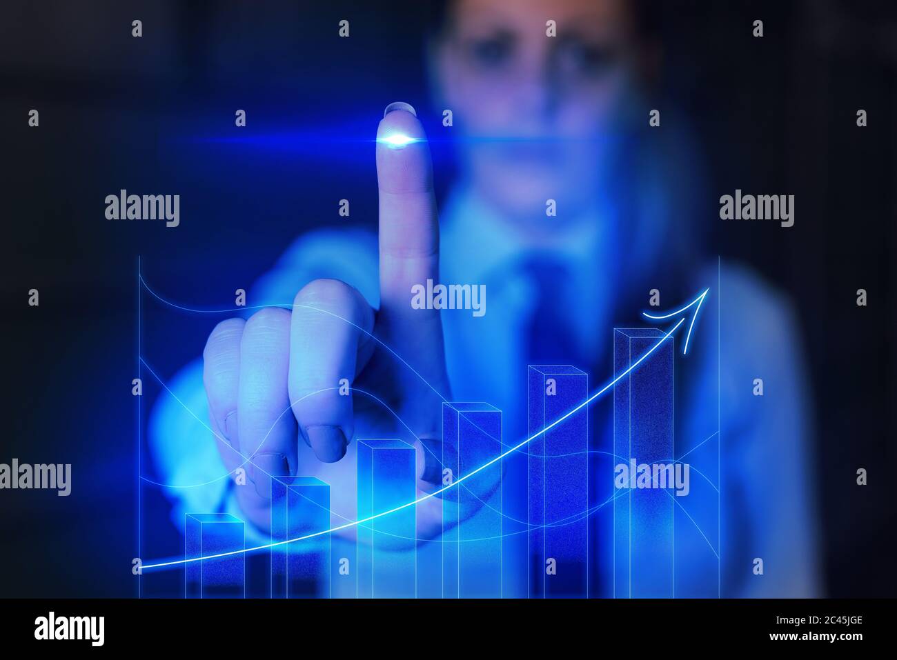 Ascending Growth Trends Movement Performance Financial Chart Status ...