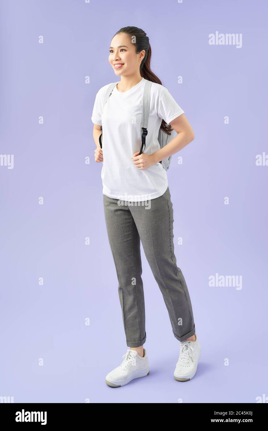 Pretty young asian backpack hi-res stock photography and images - Alamy