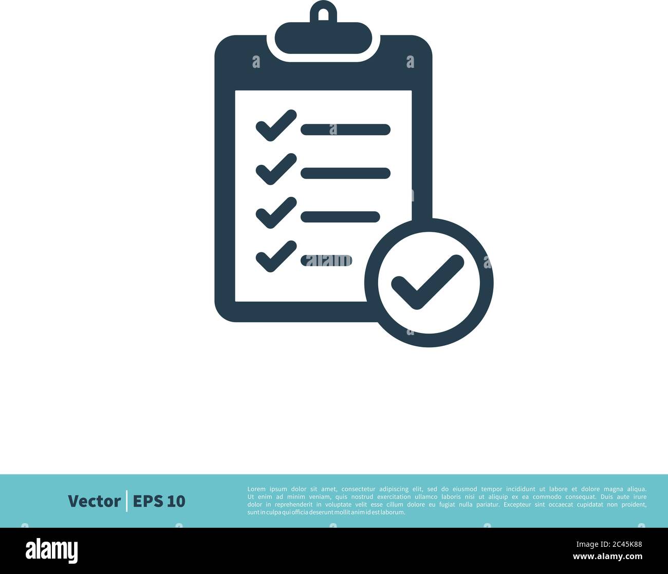 Clipboard Check Mark Icon Vector Logo Template Illustration Design ...