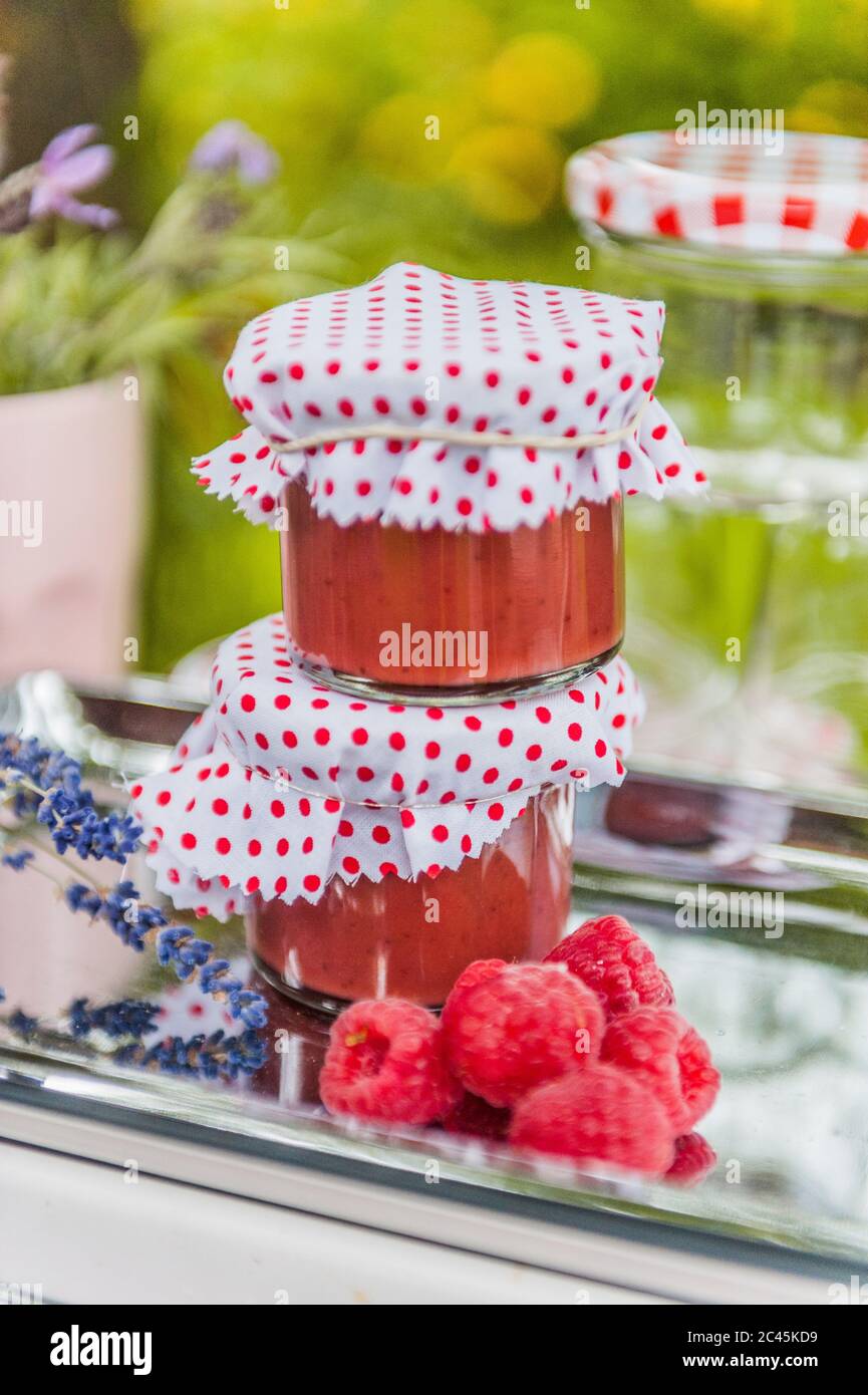 Homemade raspberry jam Stock Photo - Alamy