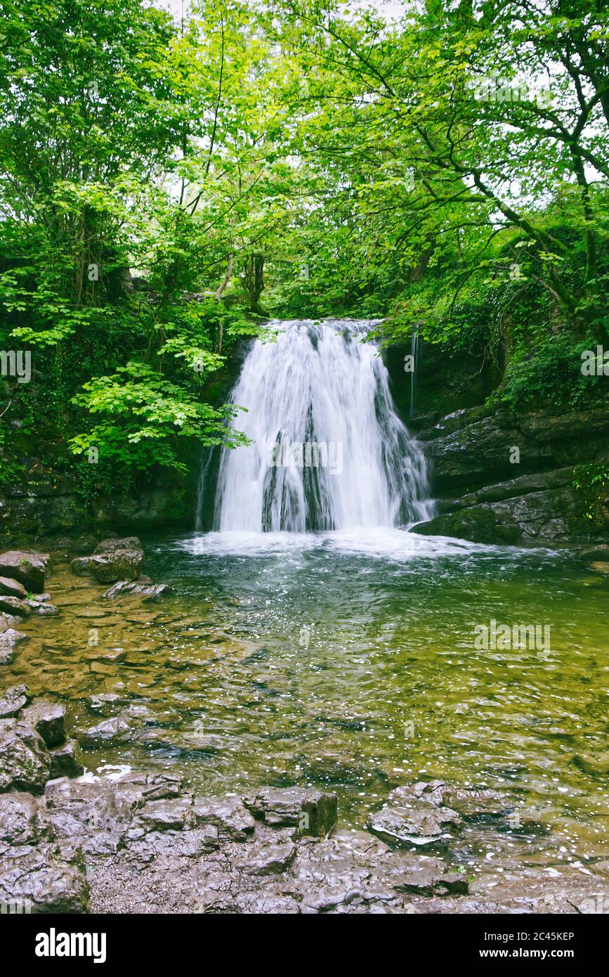 Janet's Foss waterfall, Malham, Yorkshire, UK Stock Photo - Alamy