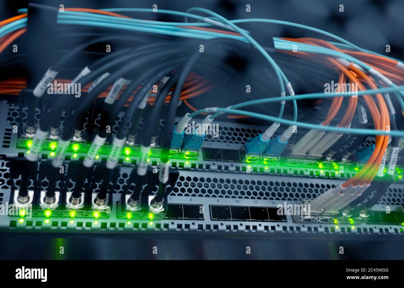 Infrastructure Network Telecommunication Rack. Internet fibre cable ...