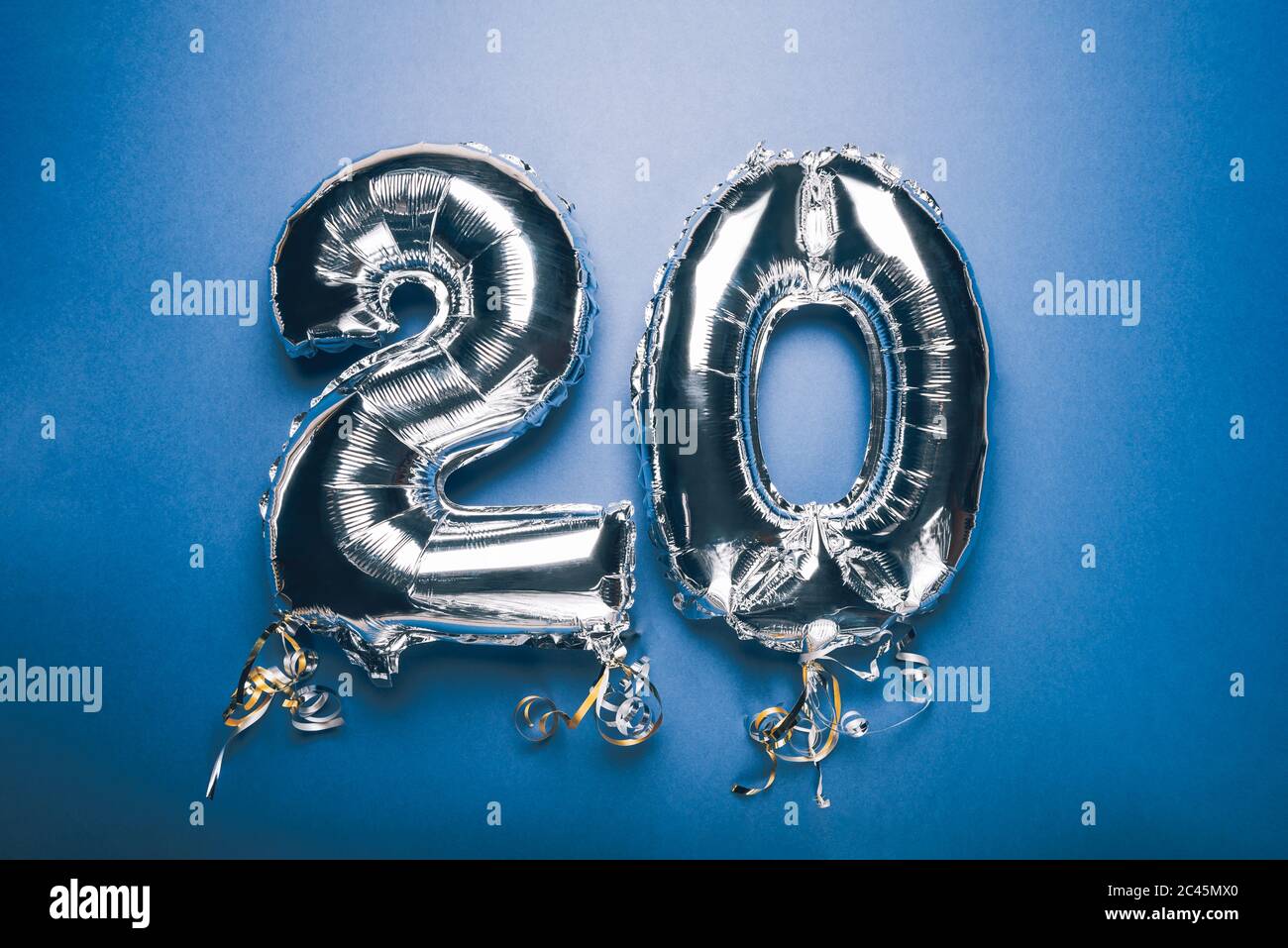 Silver Number Balloon 20 Stock Photo - Alamy