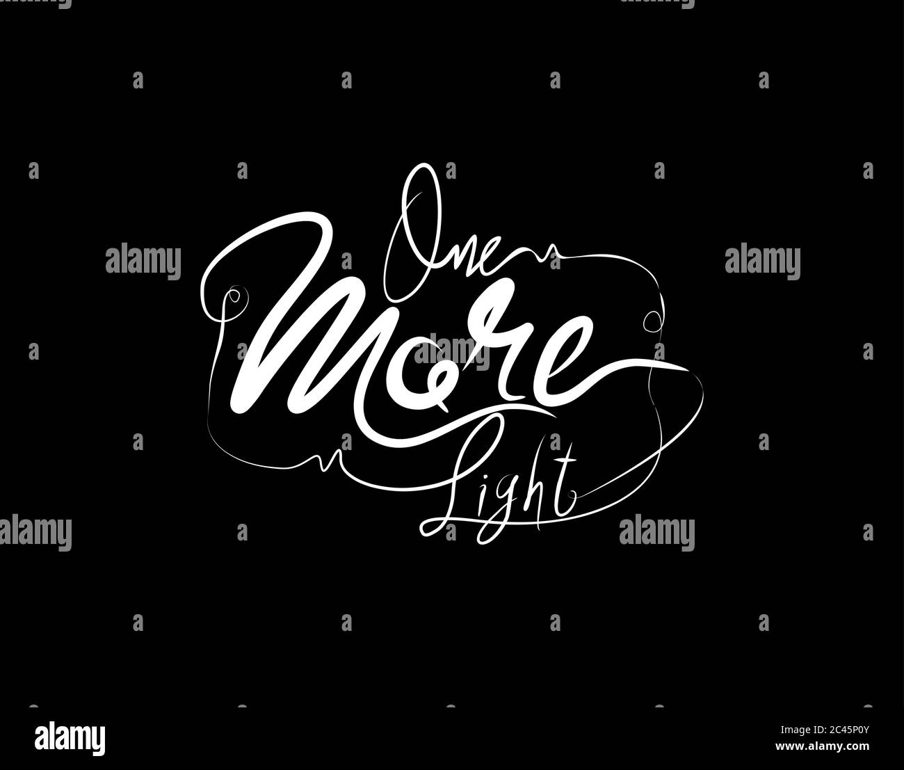 One More Light Lettering Text on Black background in vector ...