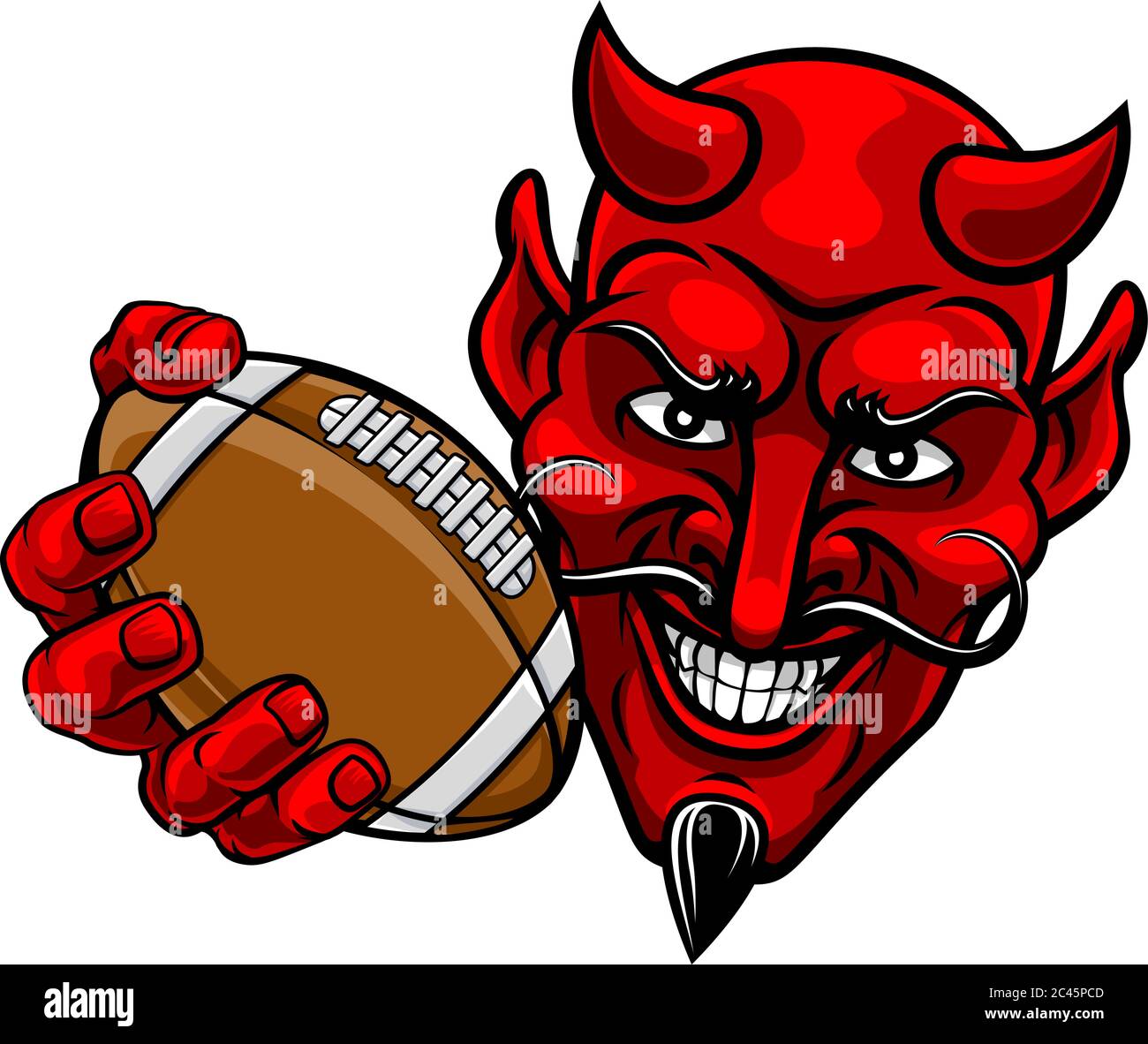 Devil American Football Sports Mascot Cartoon Stock Vector Image & Art ...