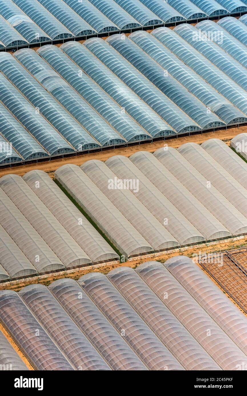 Aerial view of greenhouses, Italy Stock Photo - Alamy