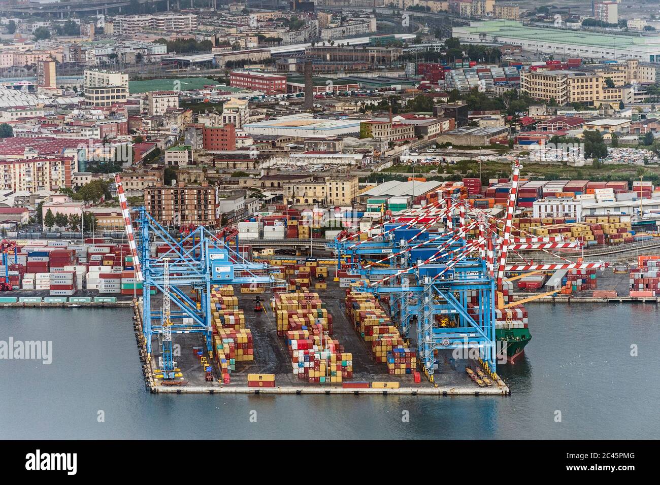 Aerial view of the container port of Naples, Italy Stock Photo - Alamy