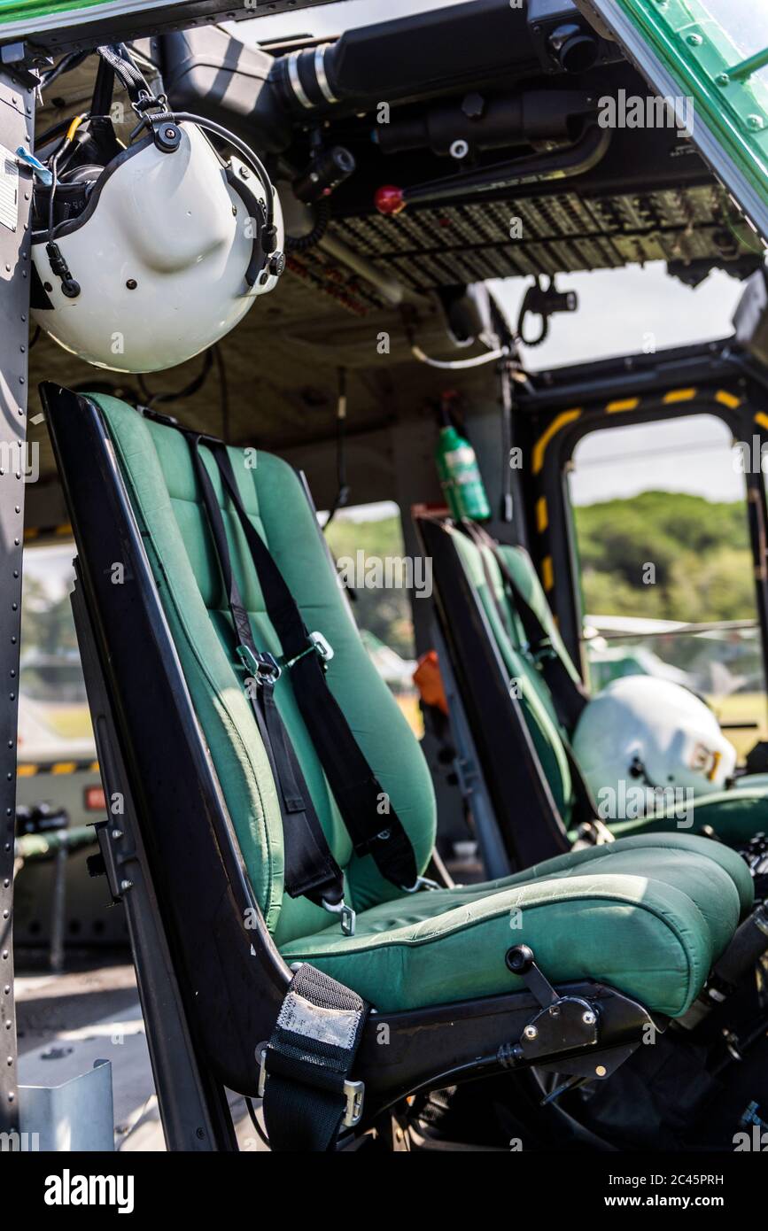 Cockpit of a helicopter Stock Photo - Alamy