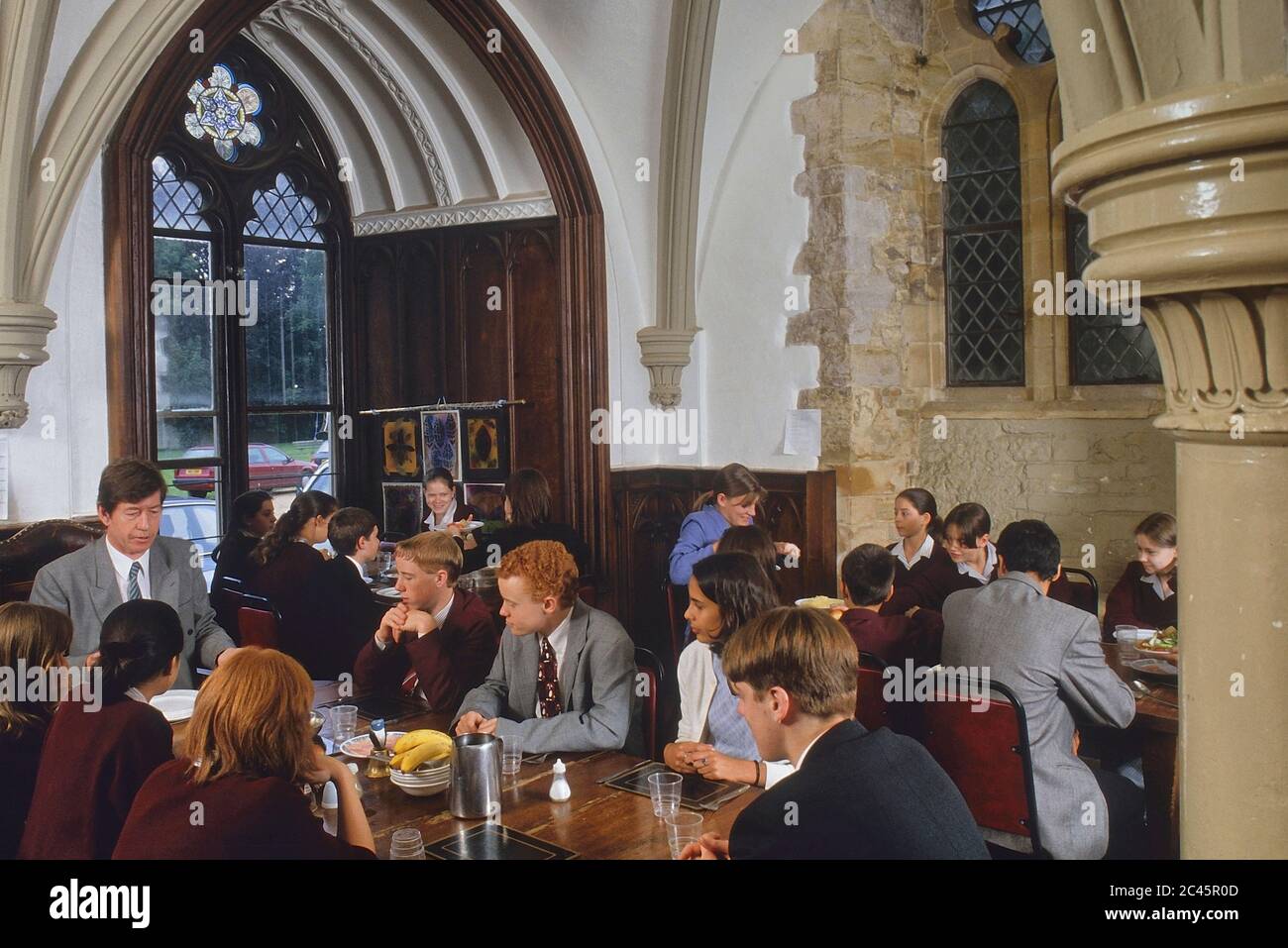 Independent school refectory at lunchtime. England, UK Stock Photo - Alamy