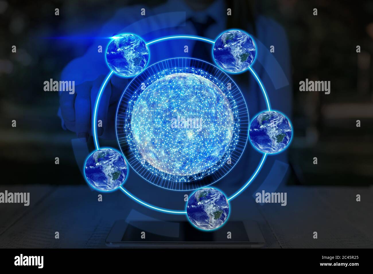 Digital Image of Distant Solar System Showing Global Technology ...