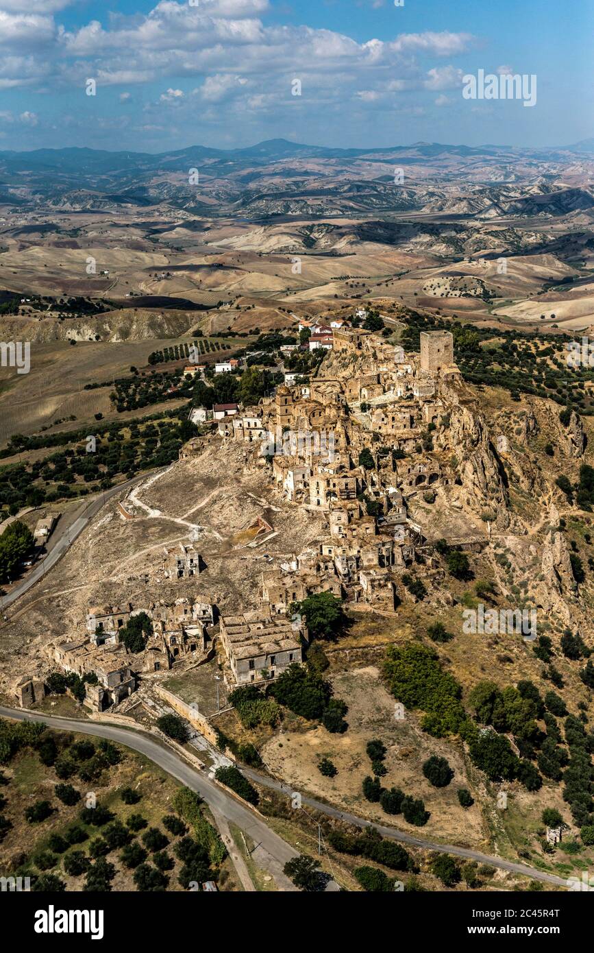 Aerial view of Craco, Basilicata, Italy Stock Photo - Alamy