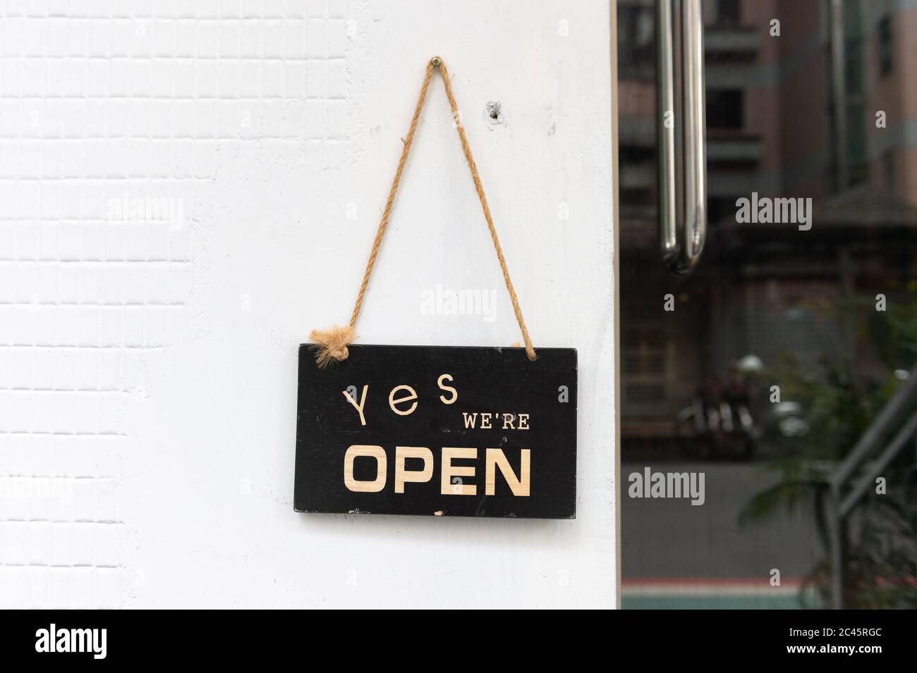 yes we're open sign , vintage restaurant sign , Open sign in street ...