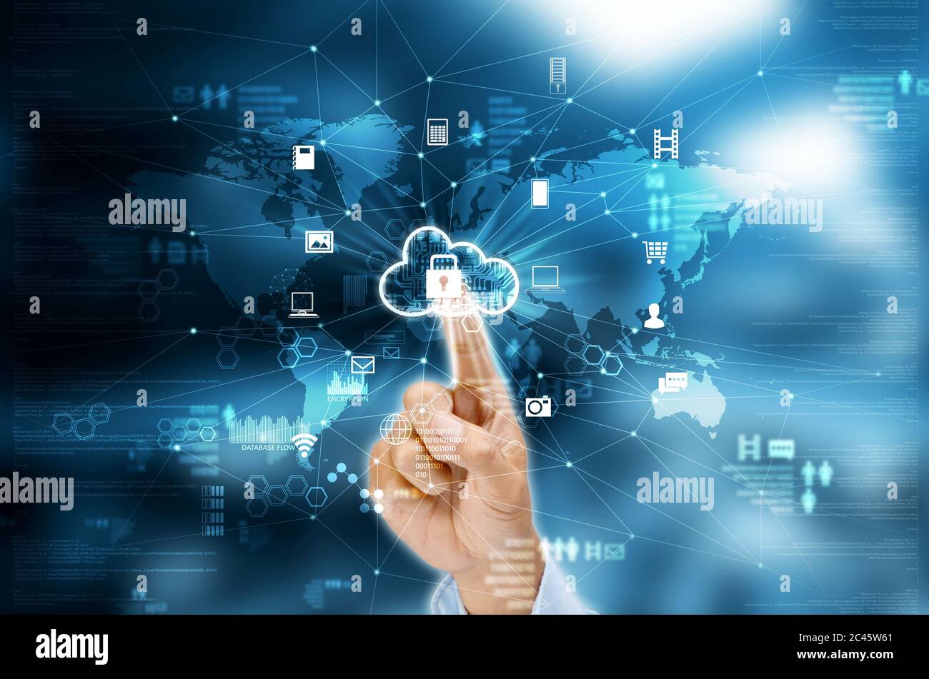 Secured Internet cloud server concept Stock Photo - Alamy