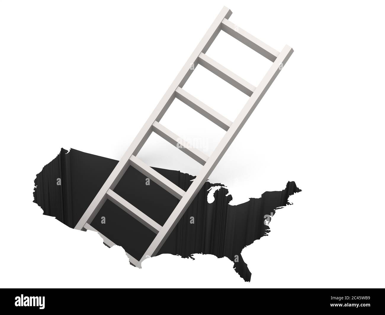 Ladder out of USA map, 3D rendering Stock Photo - Alamy