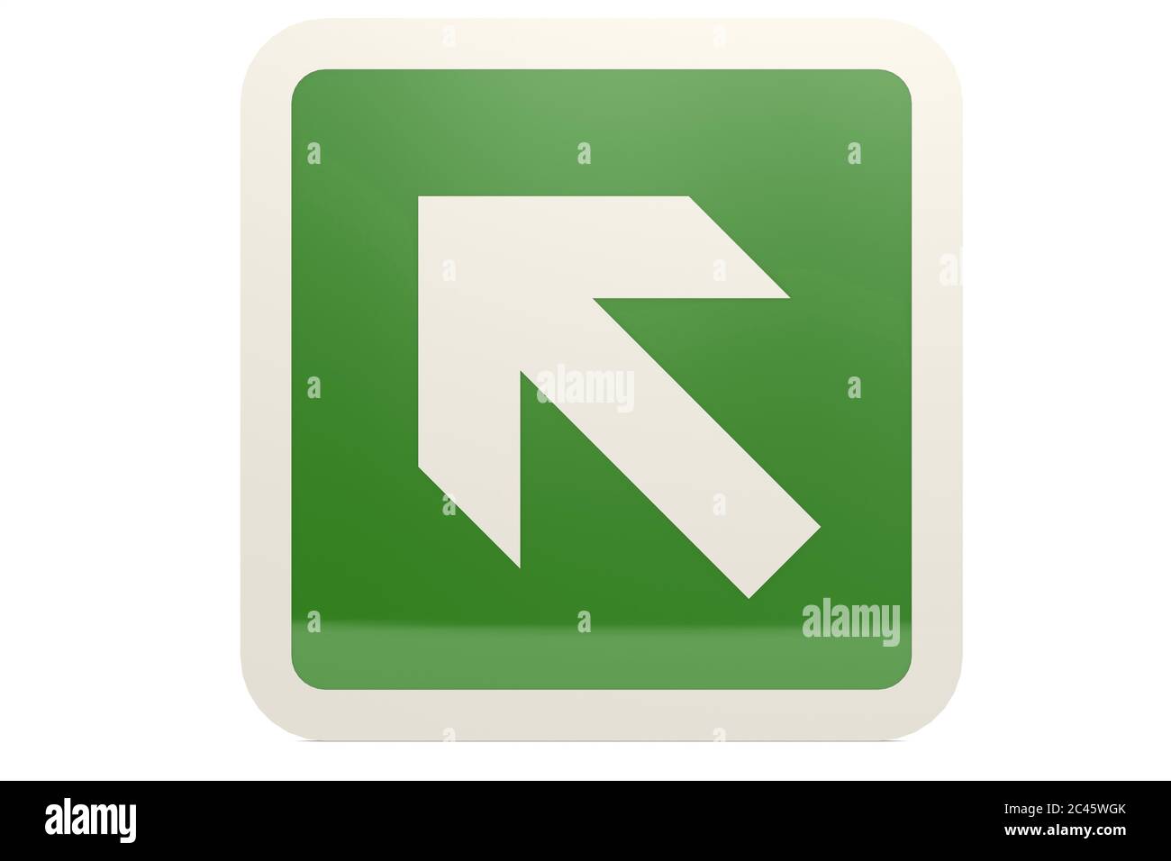 Green up left arrow sign image, 3D rendering Stock Photo - Alamy