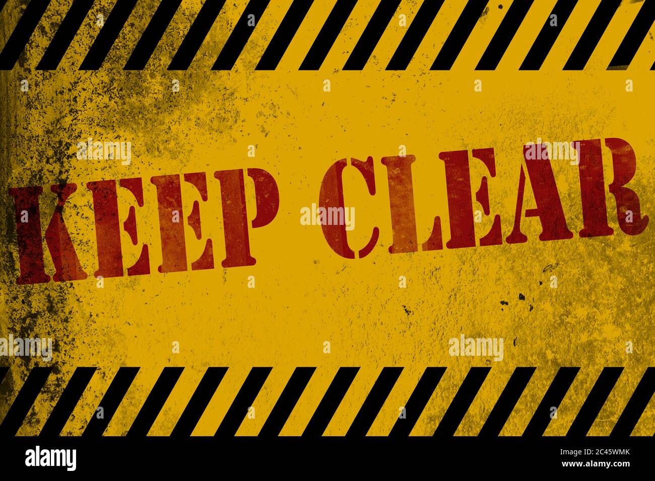 Keep Clear sign yellow with stripes, 3D rendering Stock Photo - Alamy
