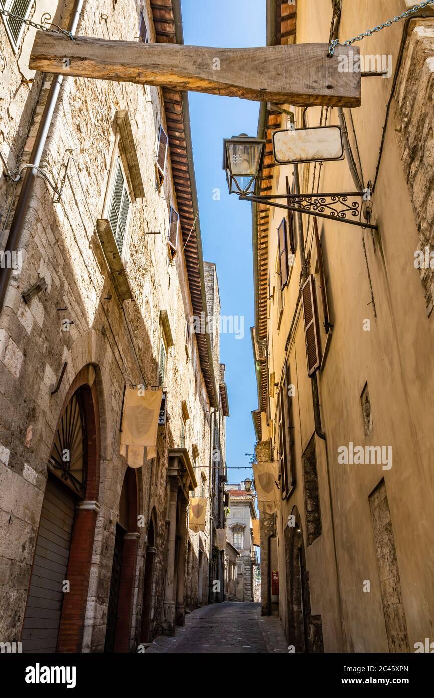 A characteristic glimpse in the ancient medieval village of Narni ...