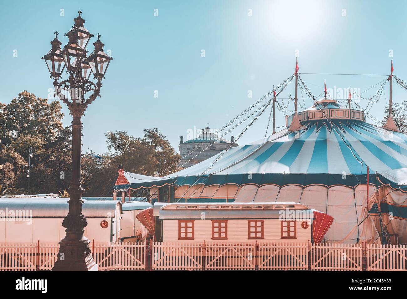 Vintage street lamp and Circus in front of Burgtheater Stock Photo - Alamy