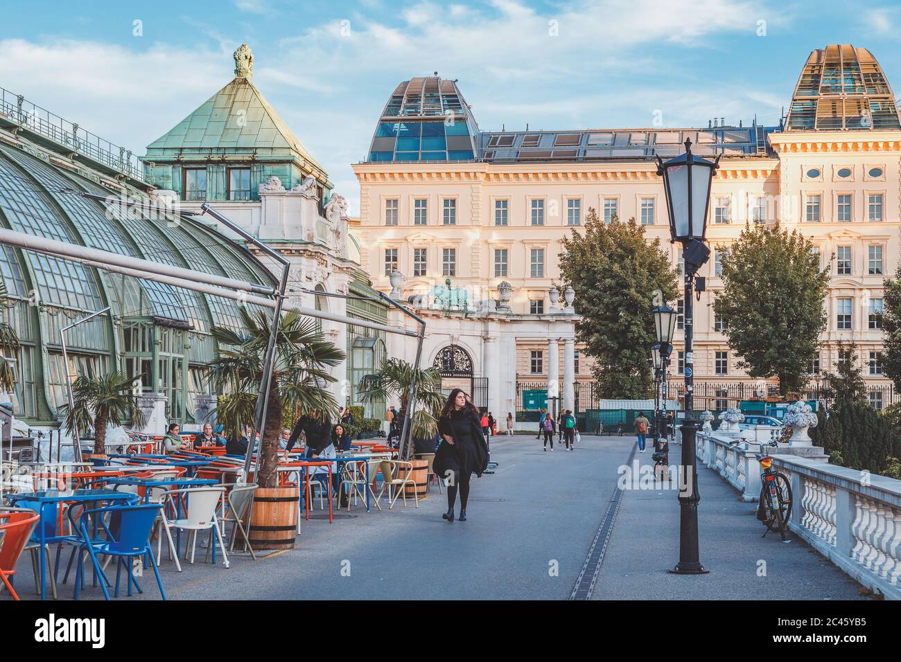 Café of Palmenhaus, Vienna street scene Stock Photo - Alamy
