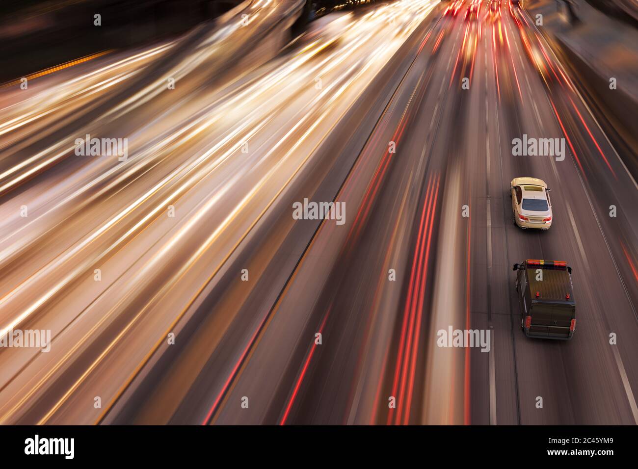 3D rendering of a high speed police chase in a highway Stock Photo - Alamy