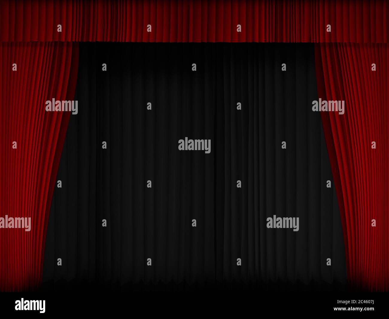 Red Curtain Show Opening Stock Photo - Alamy