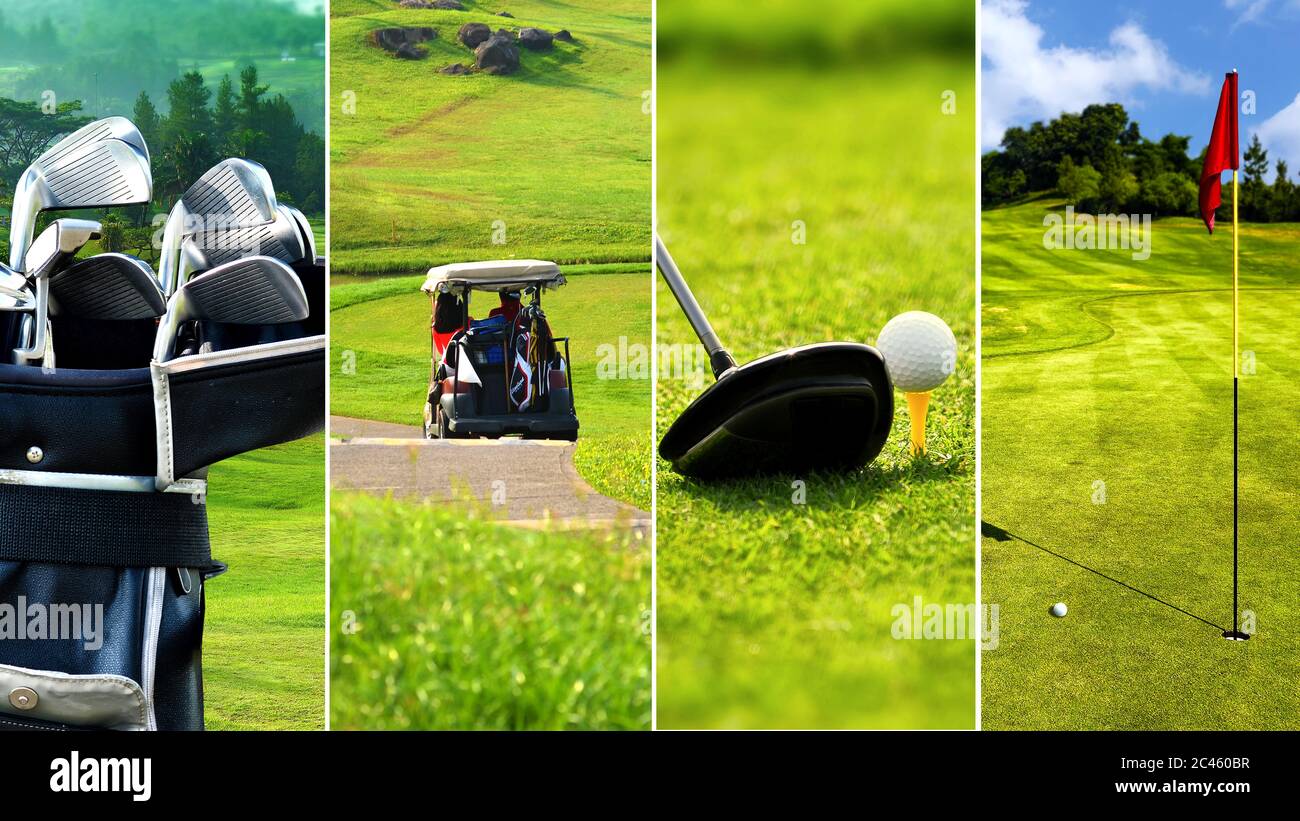 Golf picture collage Stock Photo - Alamy
