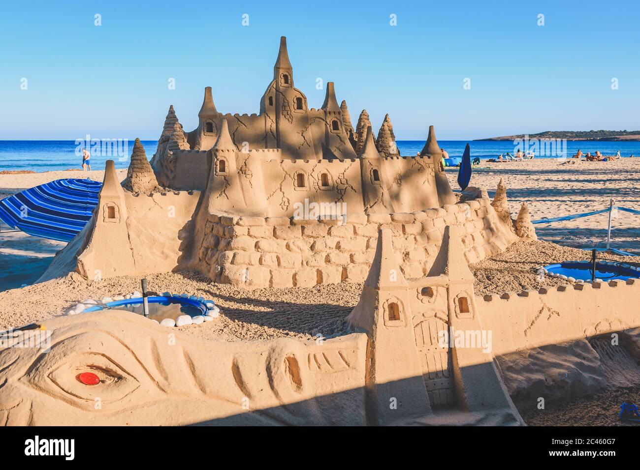 Sand castle on the beach Stock Photo - Alamy