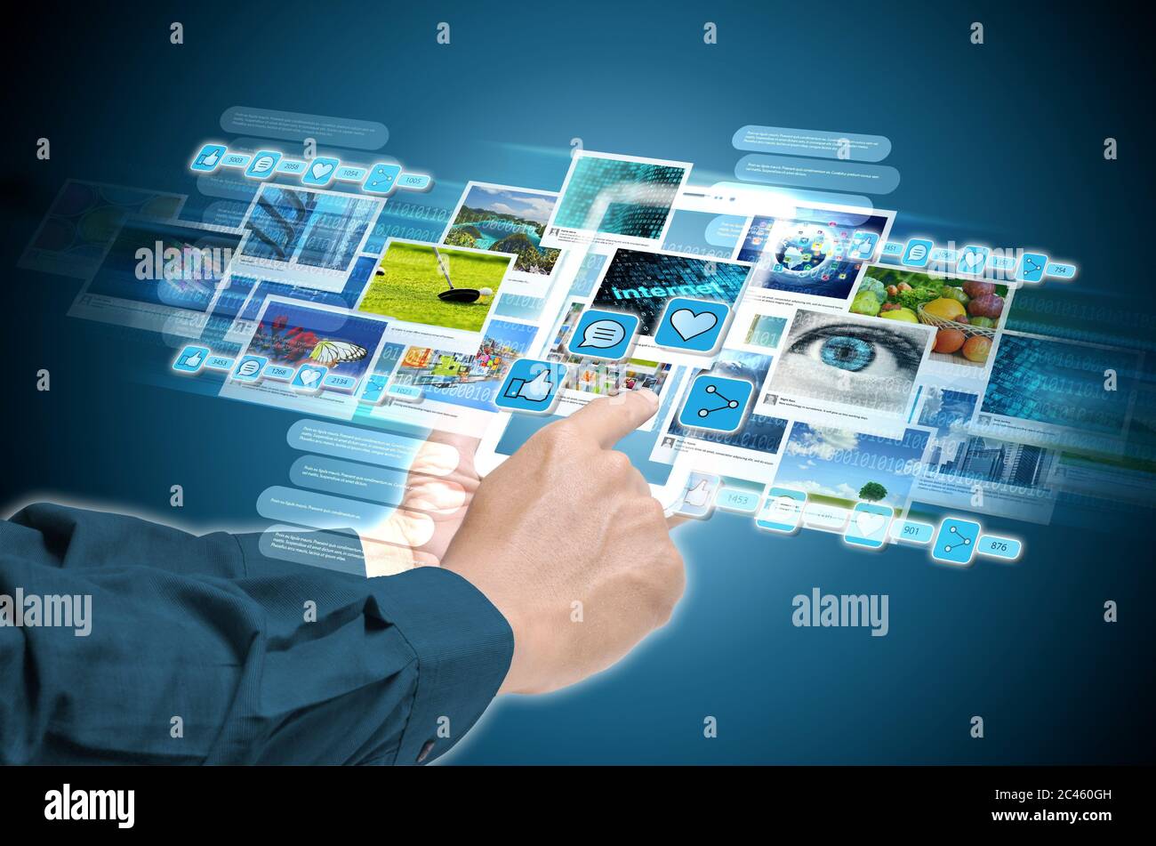 Internet social media and picture sharing concept Stock Photo - Alamy