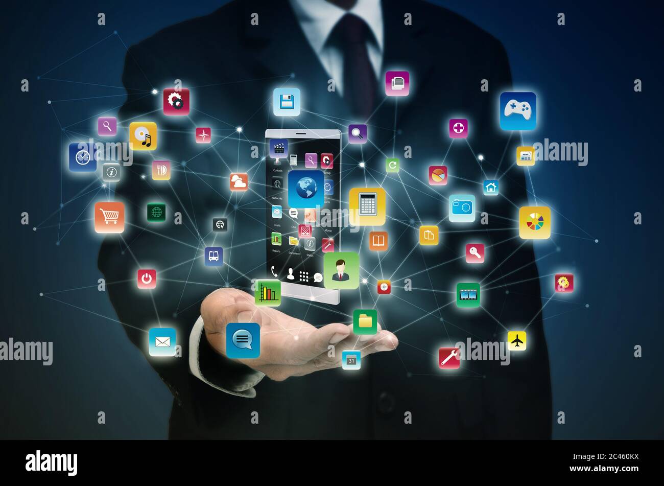 Smart phone application on internet Stock Photo - Alamy