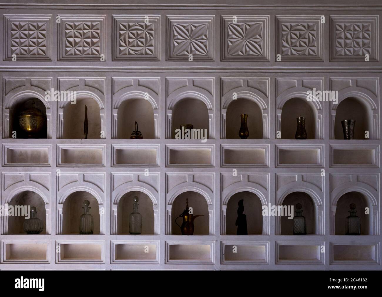A frieze of niches in a wall in forodhani house, Lamu county, Shela ...