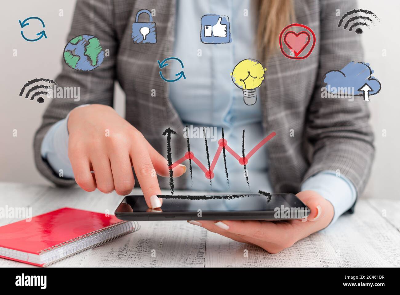 Free Sketch Of Digital Technology Information With Infographic Element ...