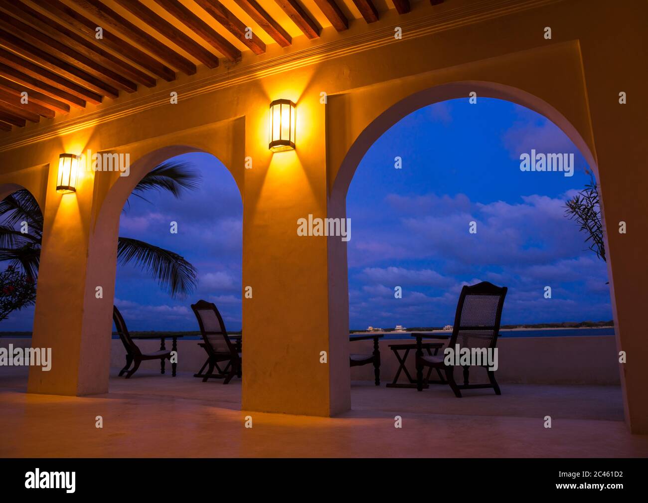 Forodhani house at night, Lamu county, Shela, Kenya Stock Photo - Alamy
