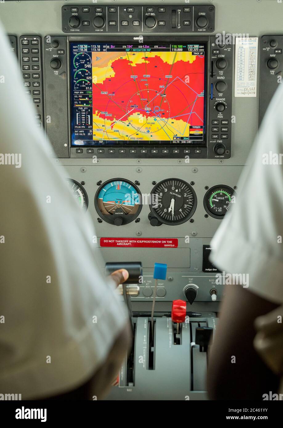 Safarilink pilots in cockpit, Nairobi county, Nairobi, Kenya Stock ...