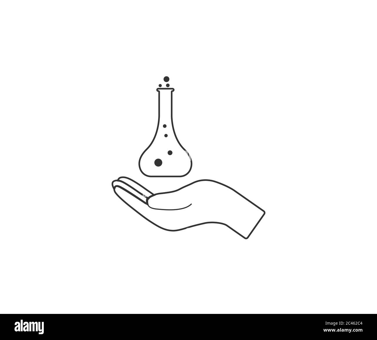 Hand, flask icon. Vector illustration, flat design Stock Vector Image ...