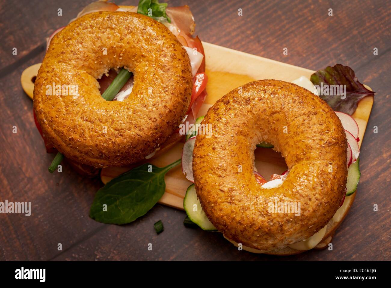 Bagels and toppings hi-res stock photography and images - Alamy